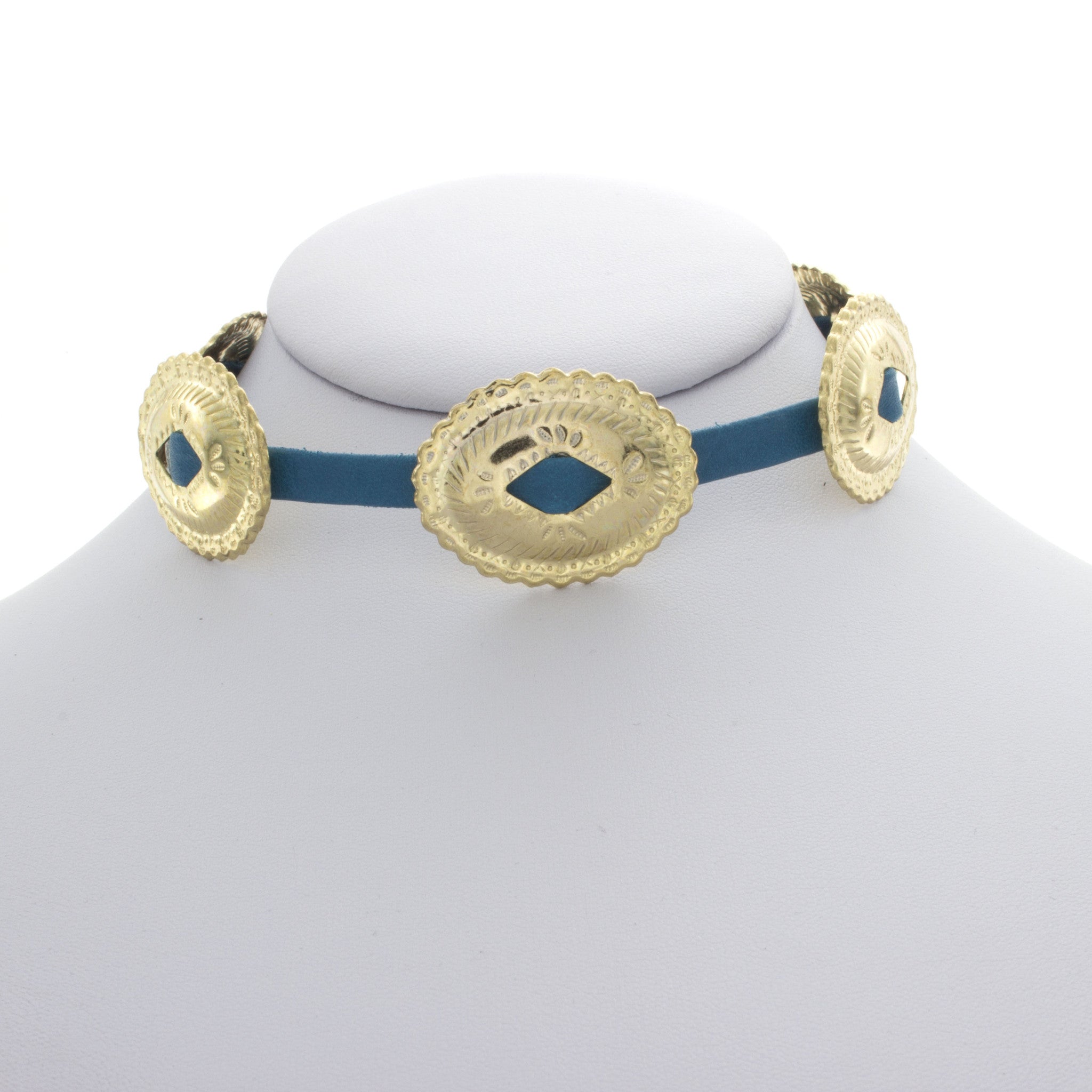 Gold Oval Mini Concho Choker – VidaKush