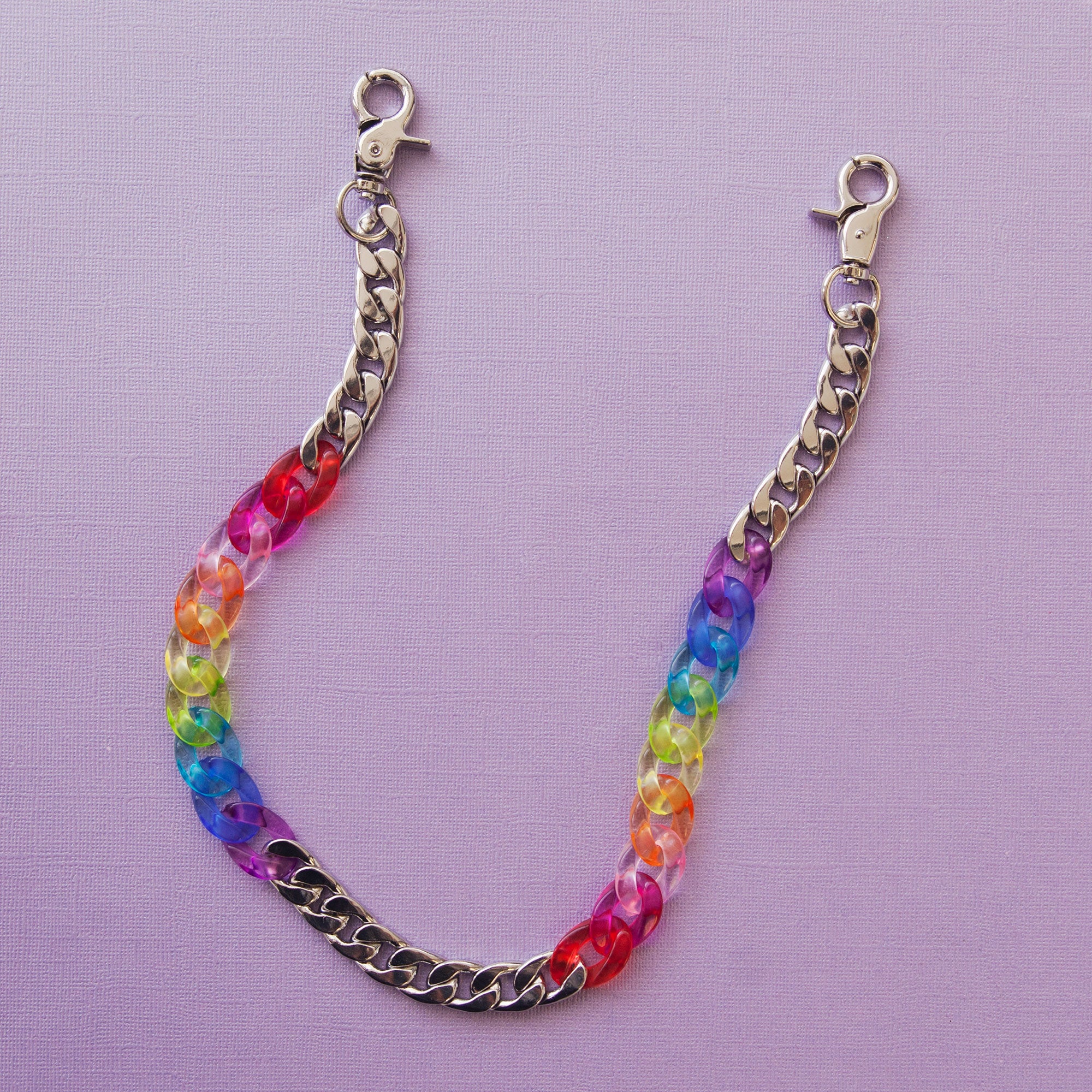 Rainbow Clear Metal Pocket Chain – VidaKush