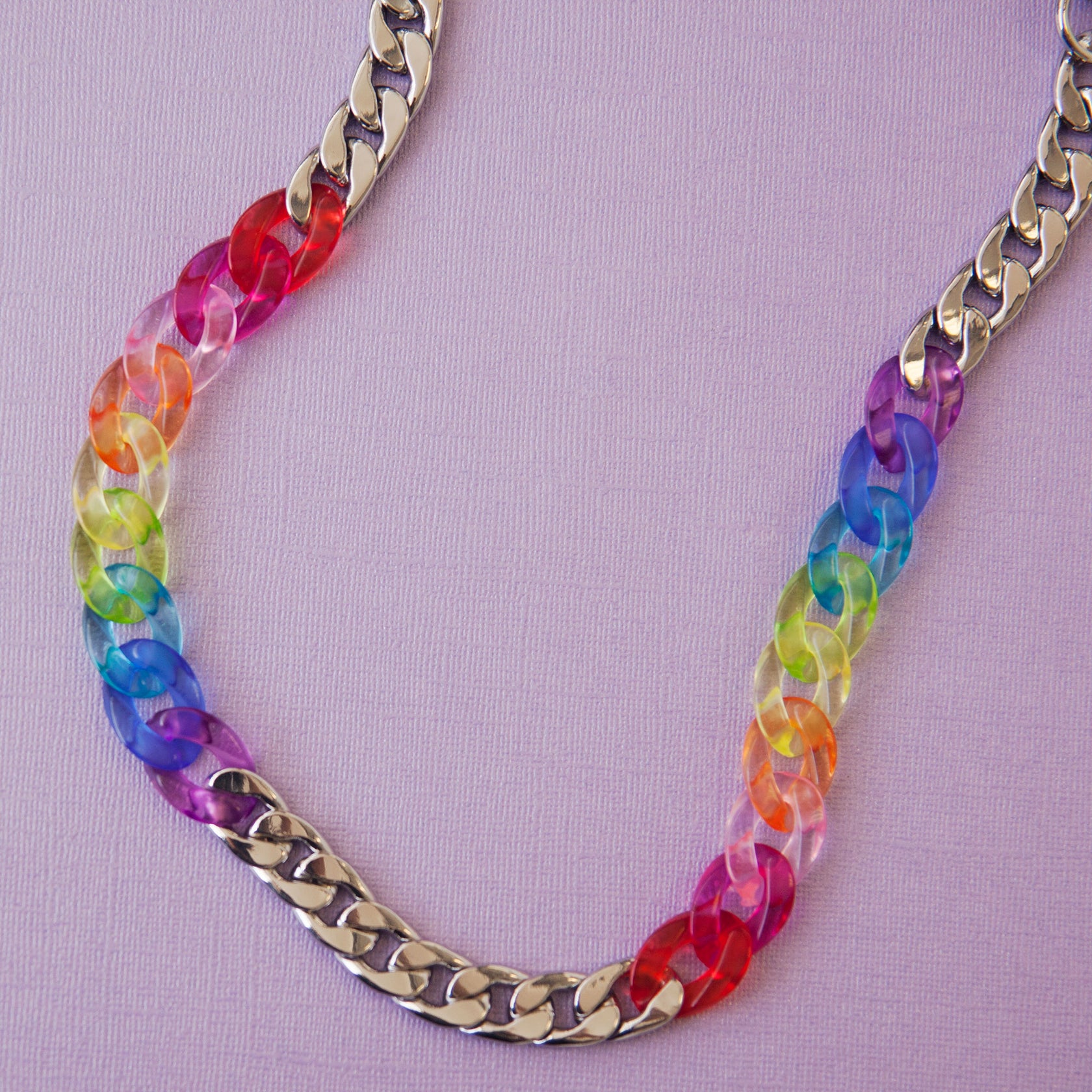 Rainbow Clear Metal Pocket Chain – VidaKush